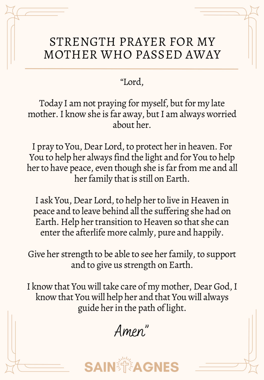 Prayer For Deceased Mother
