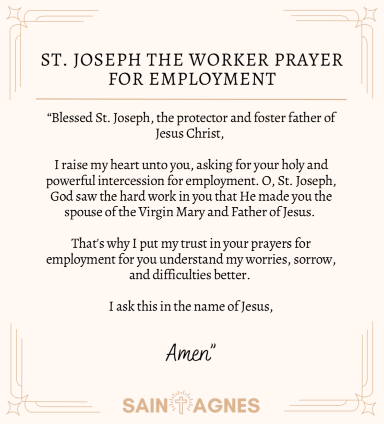 5 Prayers to St. Joseph for Employment: Printable Images