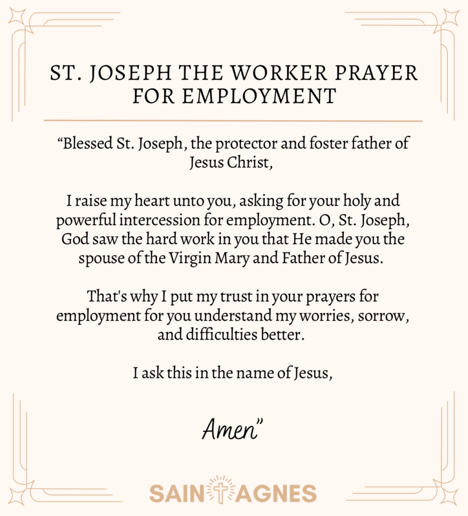 5 Prayers to St. Joseph for Employment: Printable Images