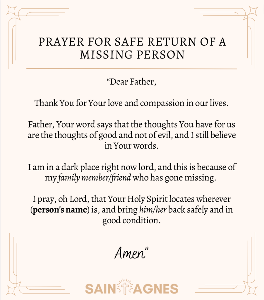 6 Prayers For Missing Person: To Be Found Now (Safe Return)