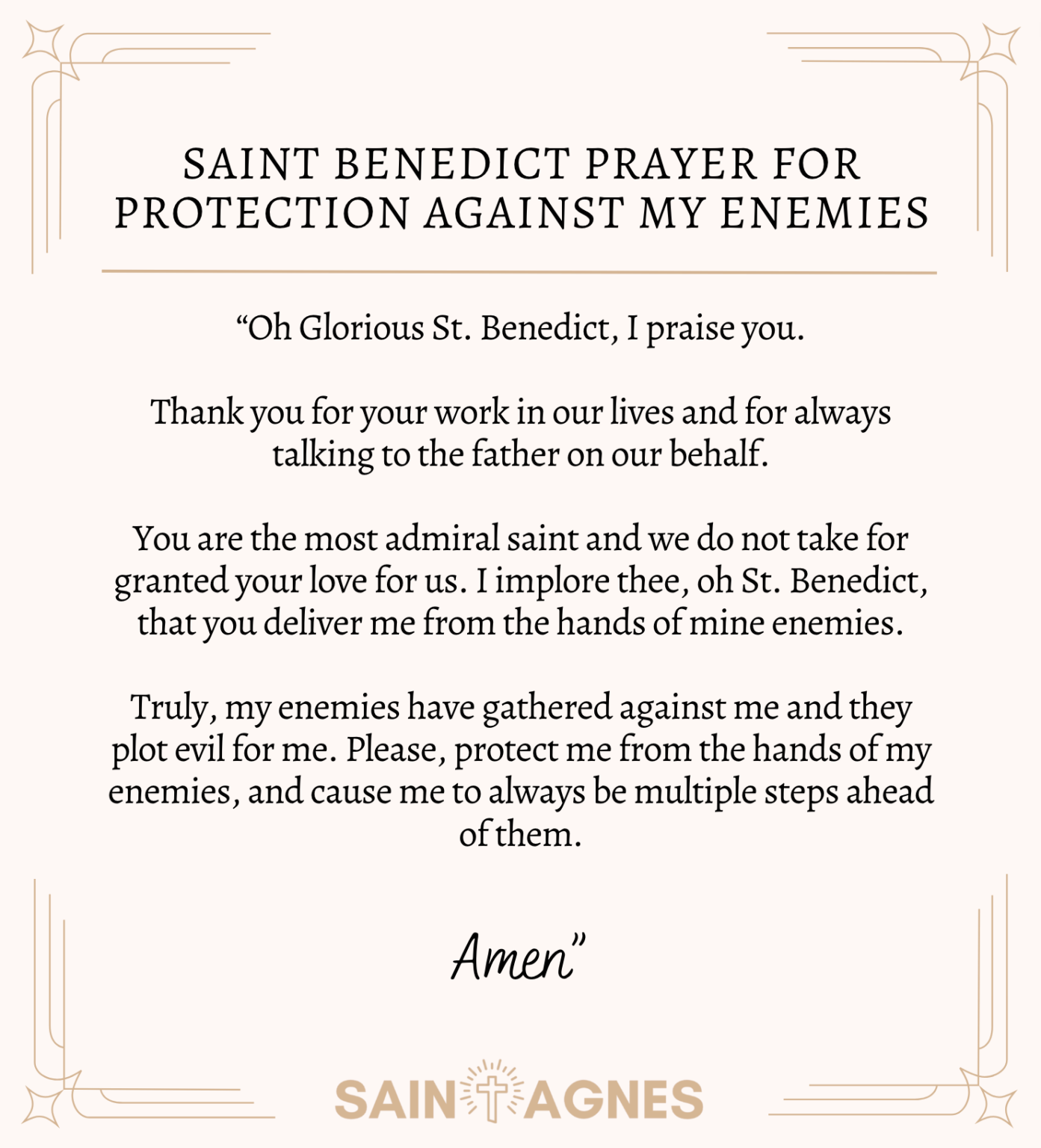 5 St. Benedict Prayer For Protection: Printable Images