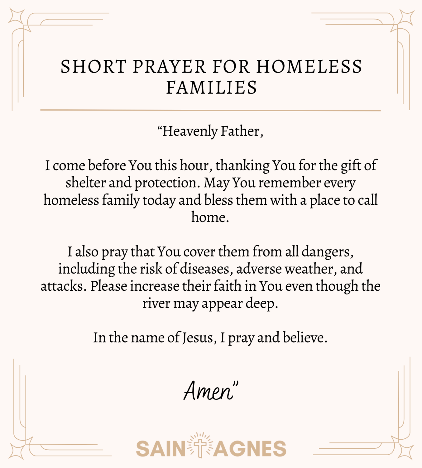 7 Short Prayers for the Homeless: Immaculate Miracle!