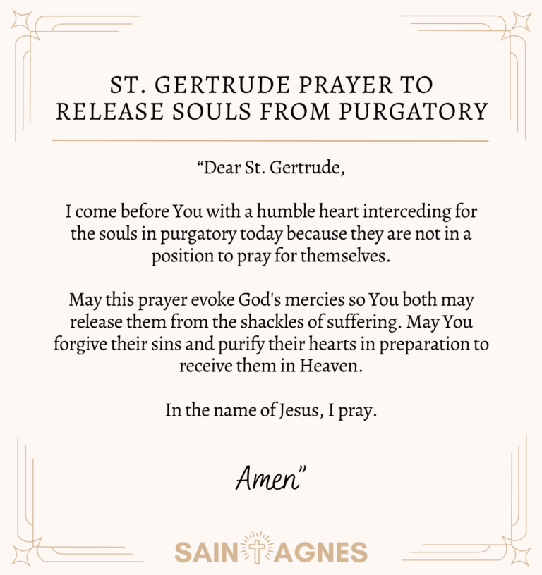 5 St. Gertrude Prayers for Souls in Purgatory (Printable Images)