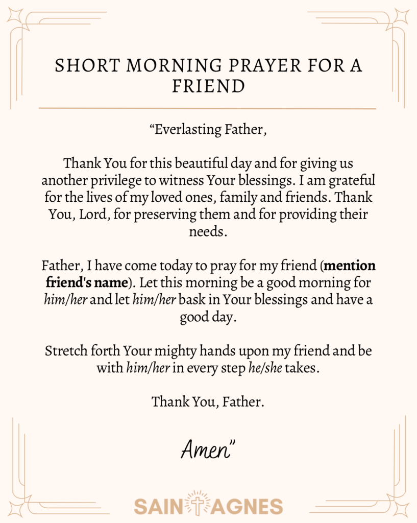 7 Good Morning Prayers For a Friend - Printable Images