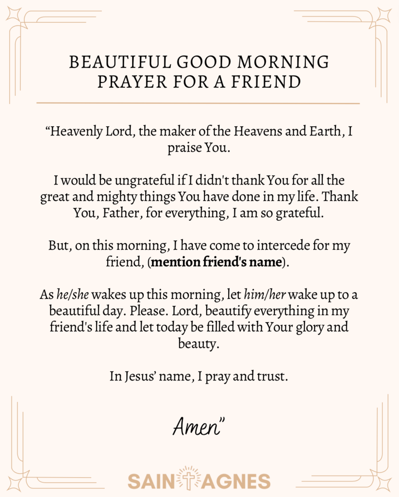 7 Good Morning Prayers For a Friend - Printable Images