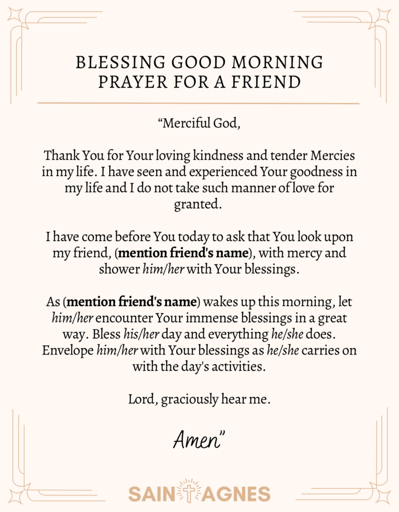7 Good Morning Prayers For a Friend - Printable Images